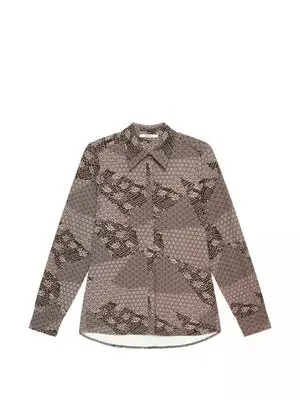 Malìparmi Mosaic Kimono Geometric-print Shirt - Grey