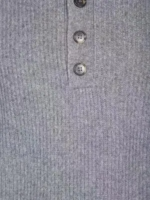 AMARANTO Ribbed-knit Henley Sweater