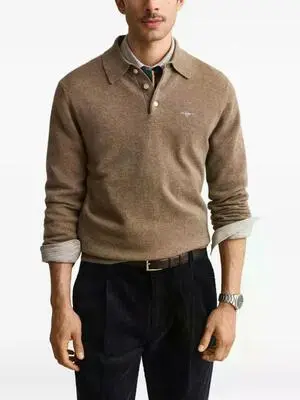 Gant Logo-embroidered Wool Sweater