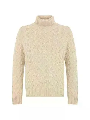 Fedeli Cable-knit Roll-neck Sweater - Neutrals