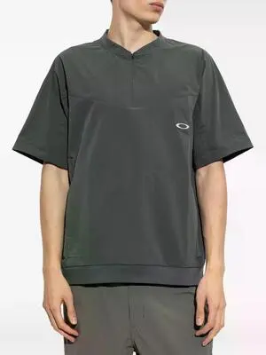 Oakley O-blades Embroidered-logo Quarter-zip T-shirt - Green
