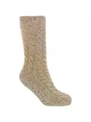 UGG Cable-knit Anti-slip Socks - Neutrals