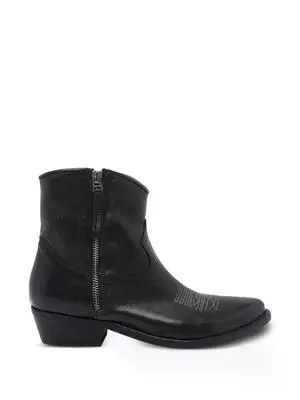 PAWELK'S Embroidered Calf Leather Cowboy Boots