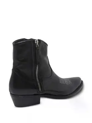 PAWELK'S Embroidered Calf Leather Cowboy Boots