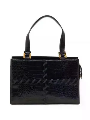 Saint Laurent Croc-embossed Leather Tote Bag