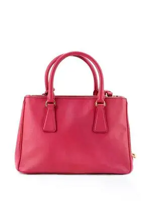 Prada Double Zip Lux Saffiano Leather Small Tote Bag - Pink