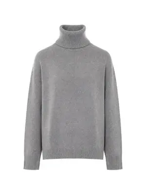 ALLUDE High-neck Drop-shoulder Sweater