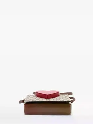 Gucci Logo Heart Gg Coated Canvas Crossbody Bag