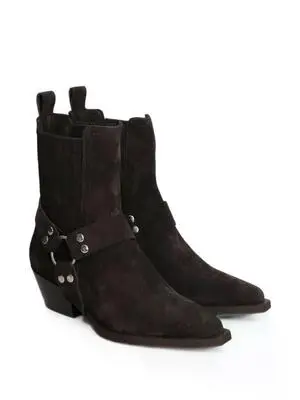 BIBI LOU Harness-detail Suede Cowboy Boots