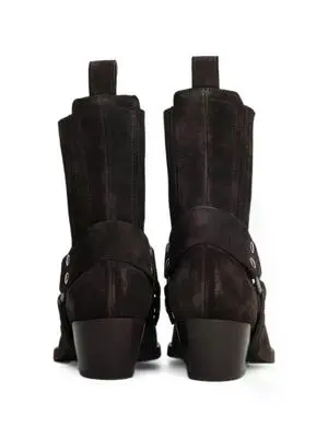 BIBI LOU Harness-detail Suede Cowboy Boots
