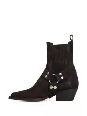 BIBI LOU Harness-detail Suede Cowboy Boots