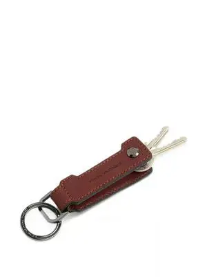 PIQUADRO Logo-engraved Leather Keyring - Brown
