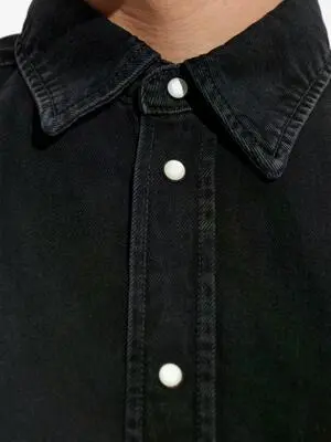 Off-White Logo-embroidered Denim Shirt