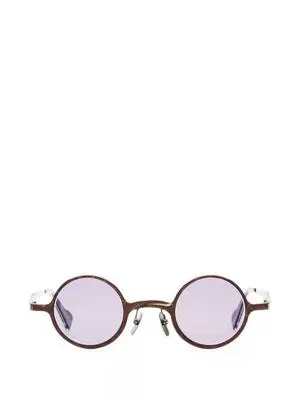 KUBORAUM Round-frame Textured Sunglasses - Brown
