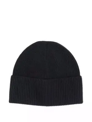 AUTRY Ribbed-knit Logo-patch Beanie Hat - Black