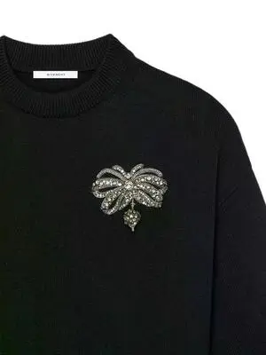 Givenchy Sweater In Wool And Cotton With Embroidered Bow