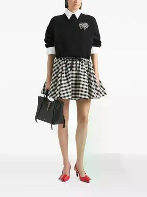 Givenchy Sweater In Wool And Cotton With Embroidered Bow - Black