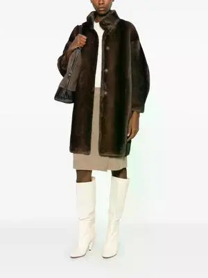 BETTA CORRADI Faux-fur Funnel-neck Coat