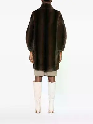 BETTA CORRADI Faux-fur Funnel-neck Coat