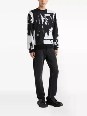 Givenchy Sweater In Knit With Photographic Negative Jacquard