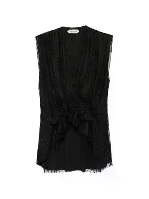 Alberta Ferretti Ruffled-hem Top - Black