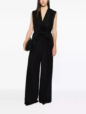 Alberta Ferretti Ruffled-hem Top - Black