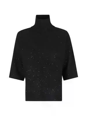 Seventy Sequin-embellished Roll-neck Sweater - Black