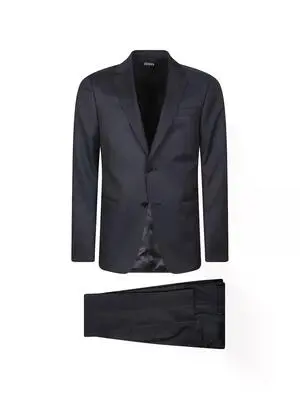 Zegna Single-breasted Wool Suit - Blue