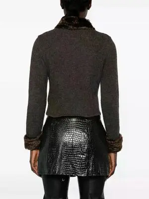 Moschino 2000s Faux-fur Trim Jacket - Brown