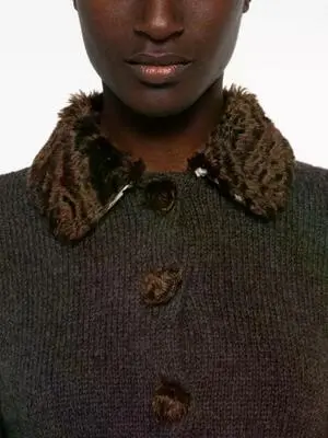 Moschino 2000s Faux-fur Trim Jacket - Brown
