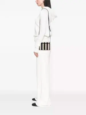 Saint Laurent 2018 Metallic Striped Fabric Monogram Kate Crossbody Bag