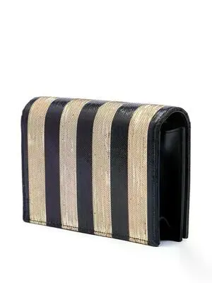 Saint Laurent 2018 Metallic Striped Fabric Monogram Kate Crossbody Bag