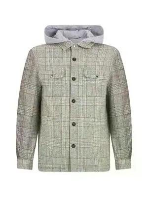 Fedeli Plaid Hooded Jacket - Neutrals
