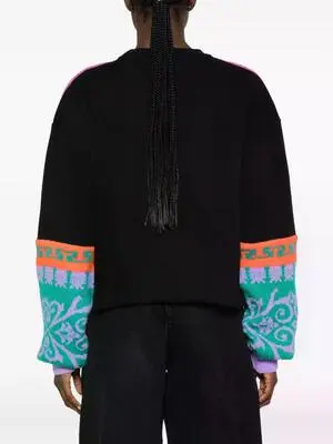 AKEP Rose-intarsia Intarsia-knit Sweater - Black