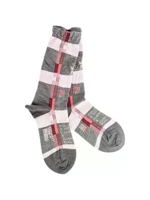 ANTIPAST Check-pattern Knitted Socks - Grey