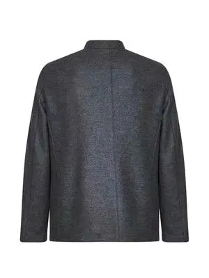 Harris Wharf London Nehru Mandarin-collar Virgin-wool Jacket - Grey
