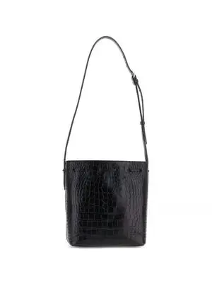 LIFFNER Small Charm Crocodile-effect Leather Bucket Bag