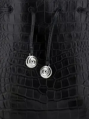 LIFFNER Small Charm Crocodile-effect Leather Bucket Bag