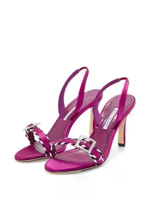 Manolo Blahnik Sumbasan Crystal-buckle Sandals