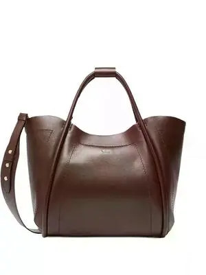 Max Mara Marine Leather Tote Bag - Brown