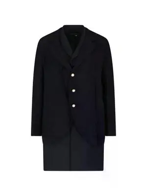 Comme Des Garçons Layered Pearl-button Coat
