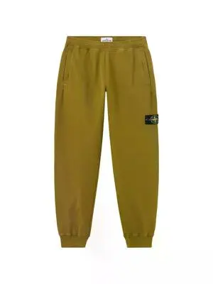 Stone Island 6200012 Brushed Organic Cotton Fleece Regular-fit Joggers With Ribbed Cuffs - Green