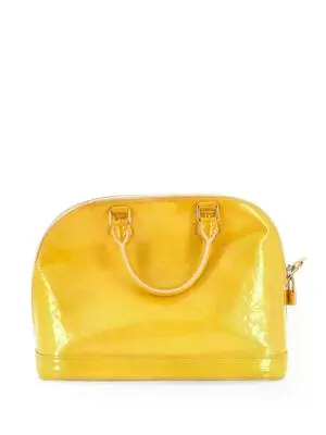 LOUIS VUITTON Alma Handbag Monogram Vernis Pm Satchel - Yellow