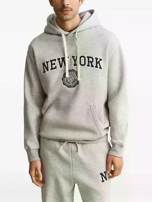 Gant Logo-patch Drawstring Hoodie - Grey