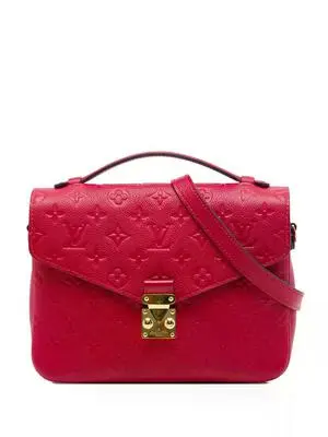 LOUIS VUITTON 2019 Monogram Empreinte Pochette Metis Satchel - Red