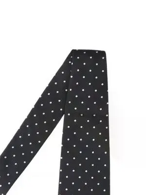 Junya Watanabe Polka-dot Silk Tie - Black