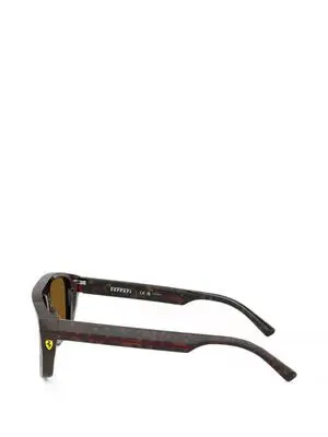 SCUDERIA FERRARI Tortoiseshell-effect Rectangle-frame Sunglasses - Brown