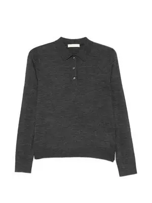 ELEH Long-sleeve Polo Sweater - Grey