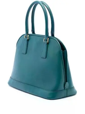 Prada 2010-2026 Medium Saffiano Lux Open Promenade Satchel - Blue