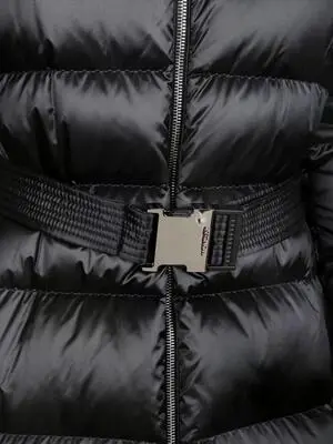 Moncler Belted Fur-trim Coat